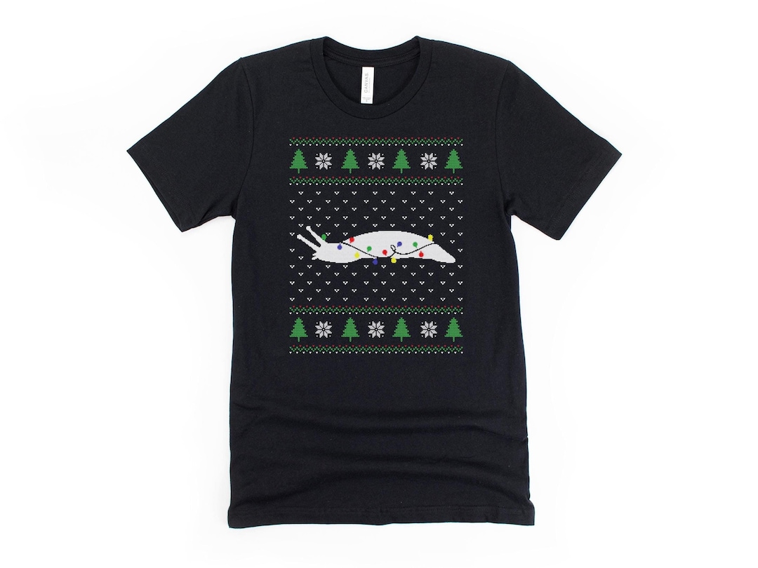 Christmas Slug Shirt, Slug With Christmas Lights Ugly Sweater Shirt ...