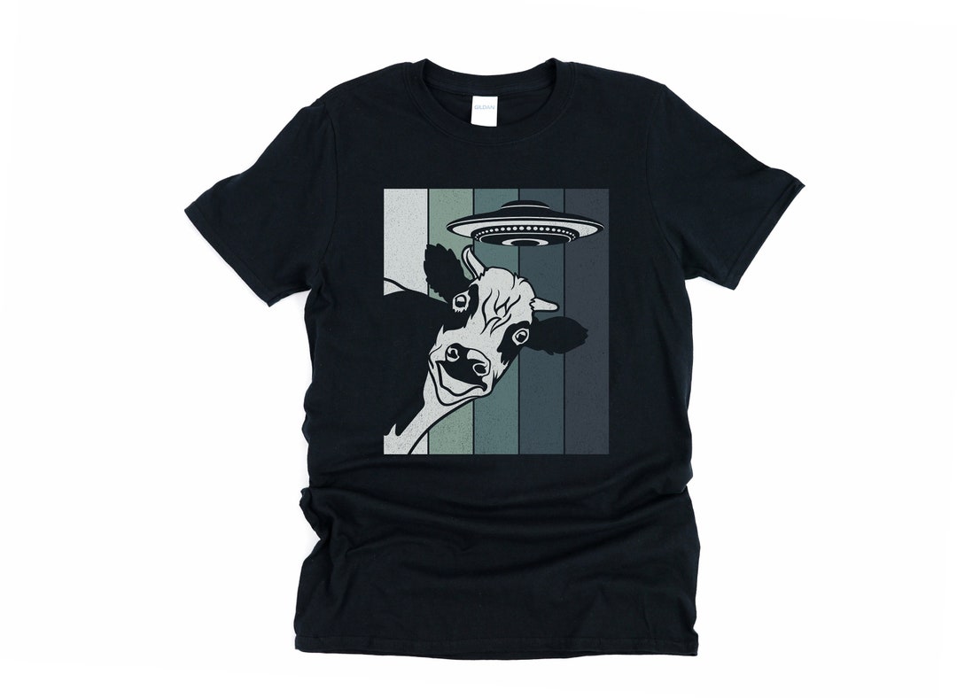 Alien Abduction Shirt, Funny Cow Shirt, Flying Saucer Shirt, Alien ...