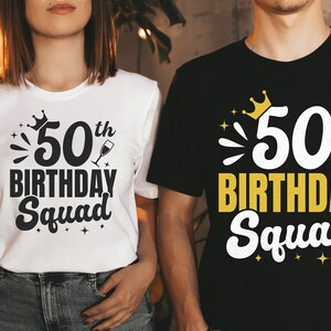 Custom 50th Birthday Squad Shirts, 50th Birthday Shirts for Group ...