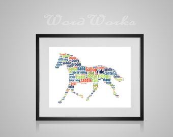 Horse word art | Etsy