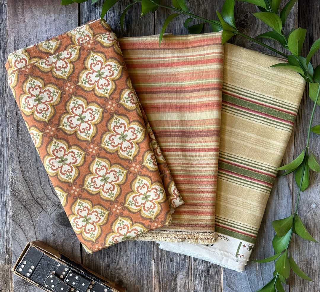 Vintage Stripe Cotton Fabric | Robert Allen, Waverly (by the 1/2 Yard ...
