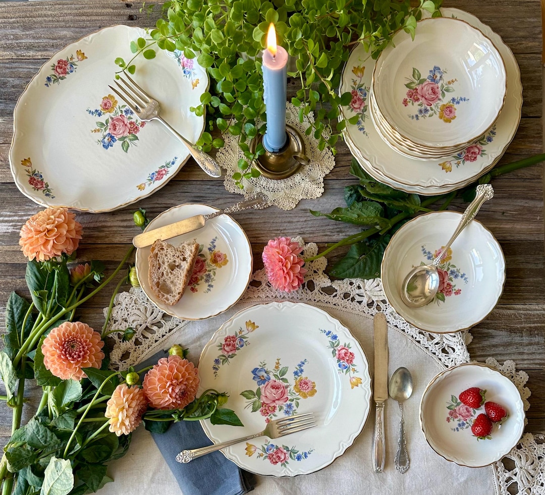 Vintage Scio Hazel Pattern Floral American Ironstone Pieces Sold in ...