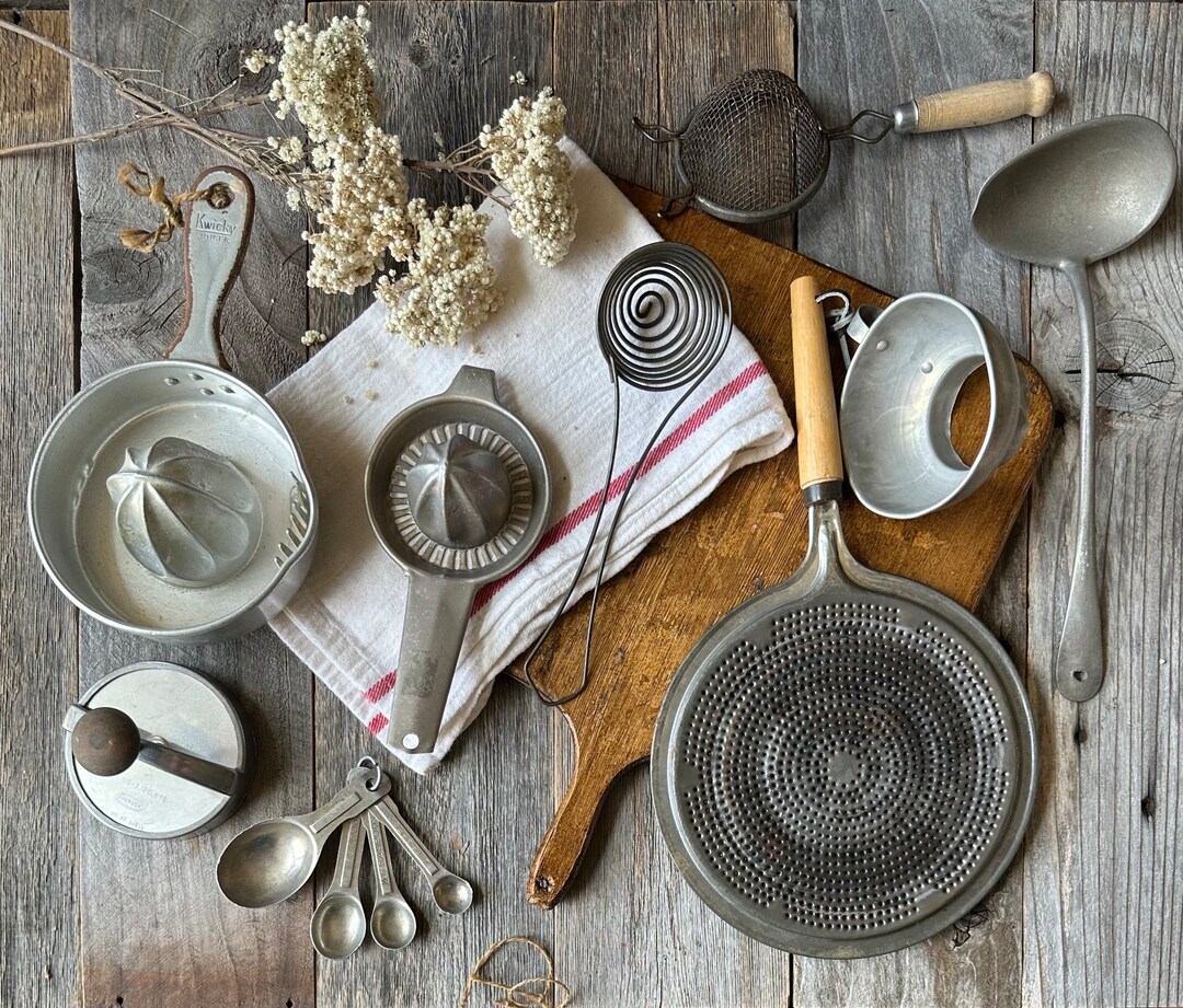 Bundle of 9 Vintage Rustic Kitchen Tools Gadgets Wood - Etsy