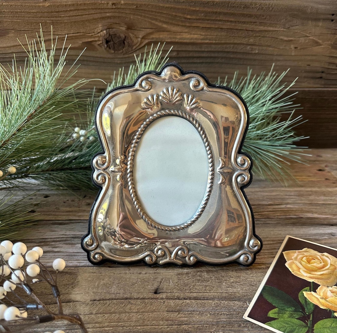 Vintage Sliver Plate Ornate 3x4 Picture Frame Tabletop Easel Art ...