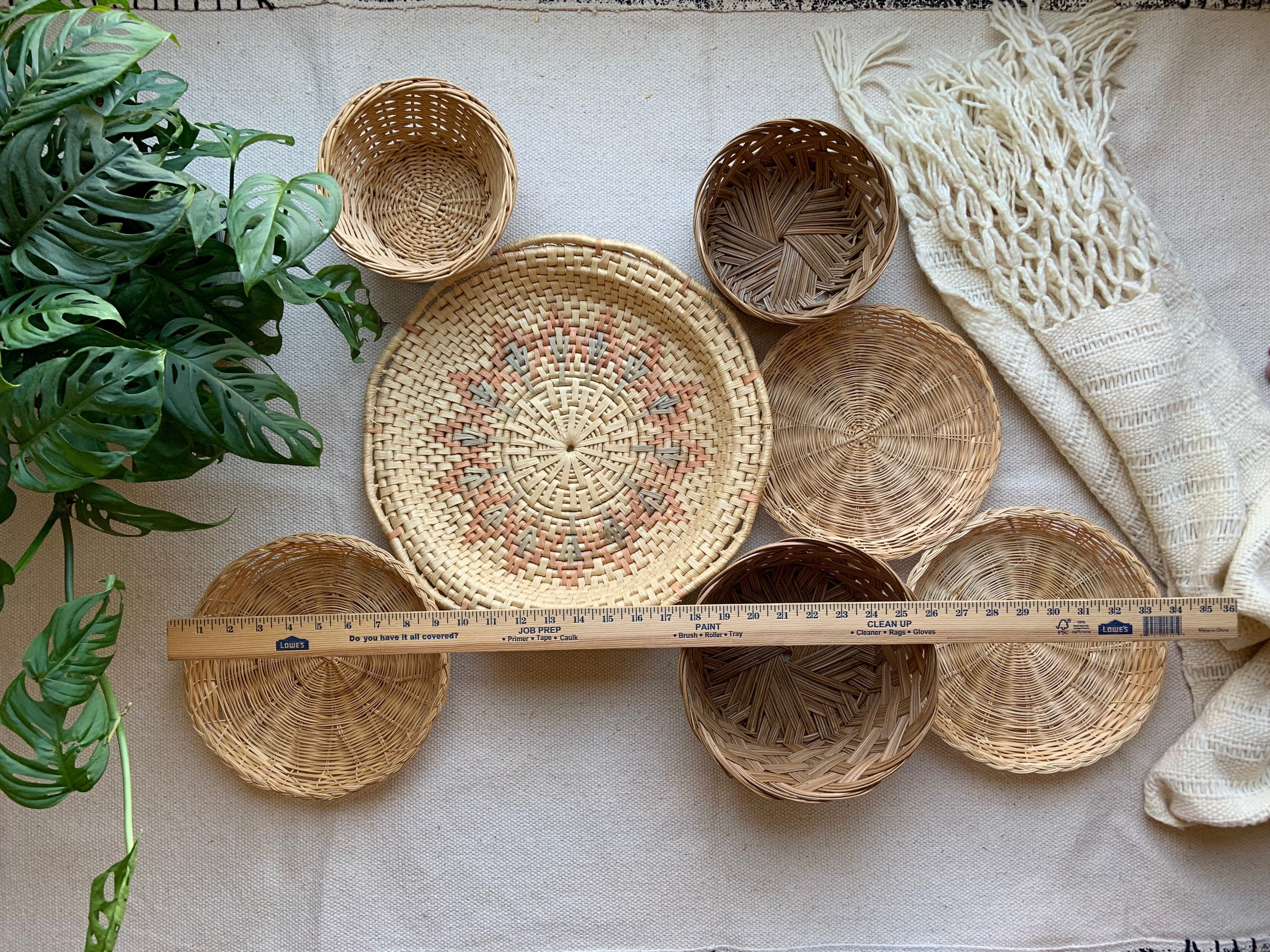 Vintage Boho Wall Baskets Southwest Gathering Basket Air | Etsy