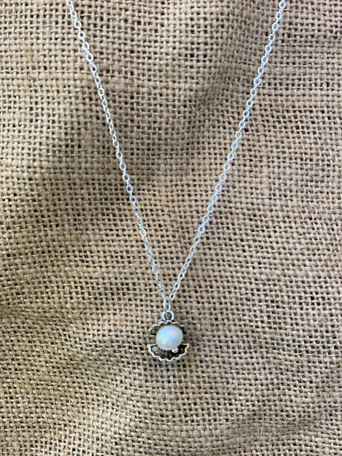 Pearl in Clamshell Necklace | Etsy