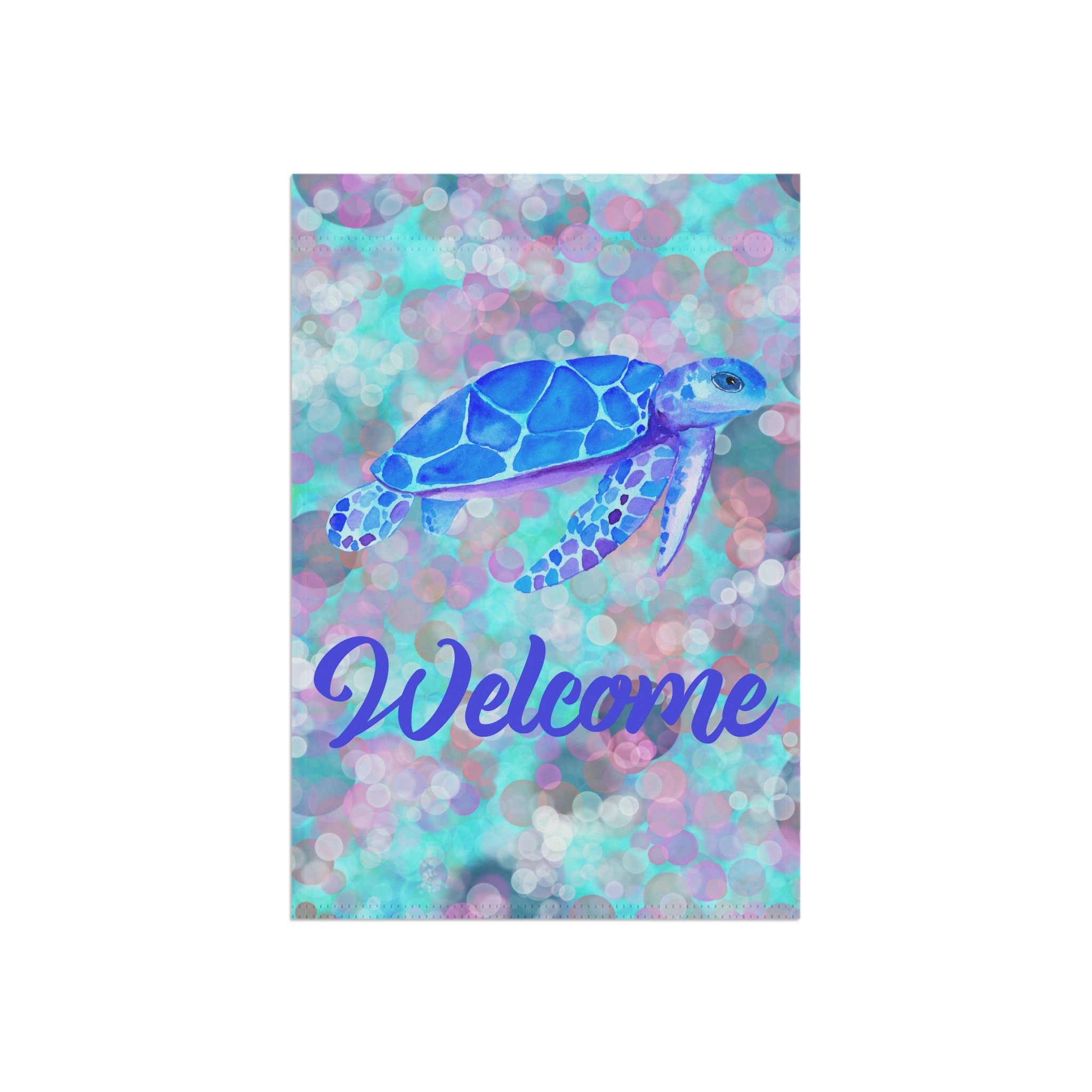 Blue Turtle Welcome Garden & House Banner Flag, Patio Flag, Yard Decor ...