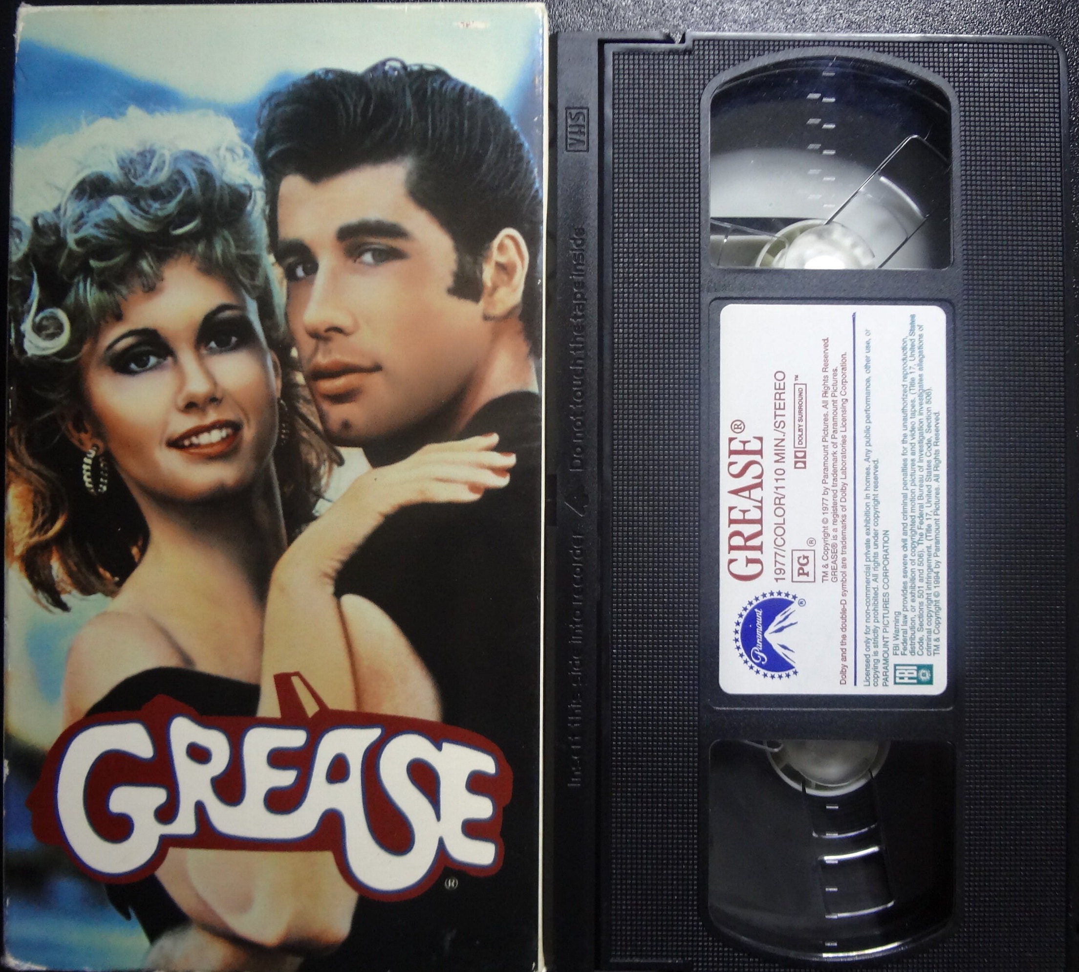 GREASE (VHS Hi-fi Stereo 1990) John Travolta, Olivia Newton John - Etsy