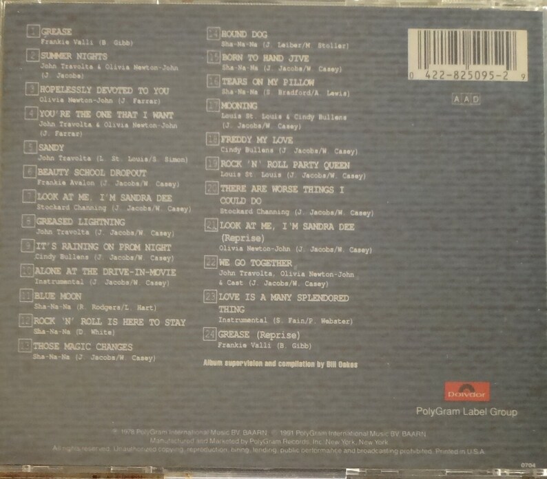 Grease (the Original Soundtrack From the Motion Picture) (CD) - Etsy