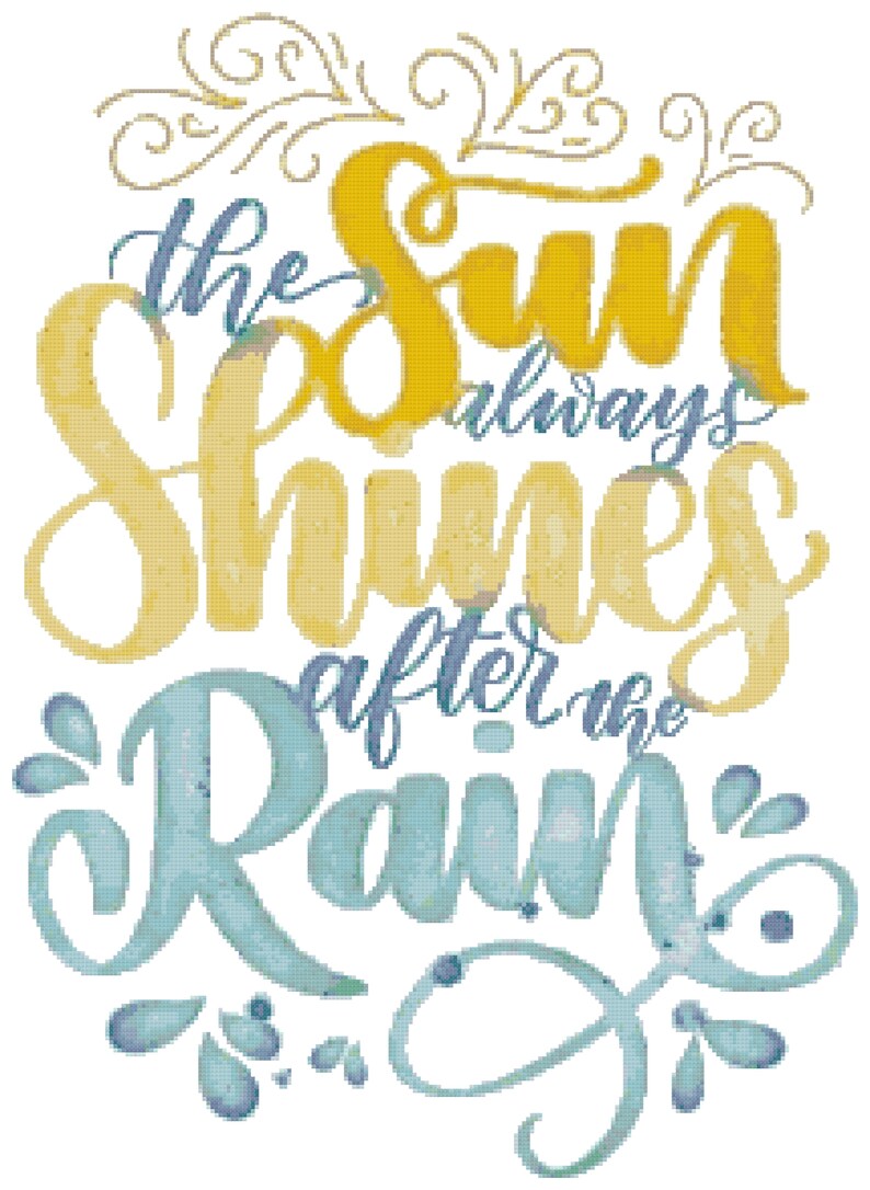 The Sun Always Shines After the Rain Cross Stitch Pattern PDF - Etsy