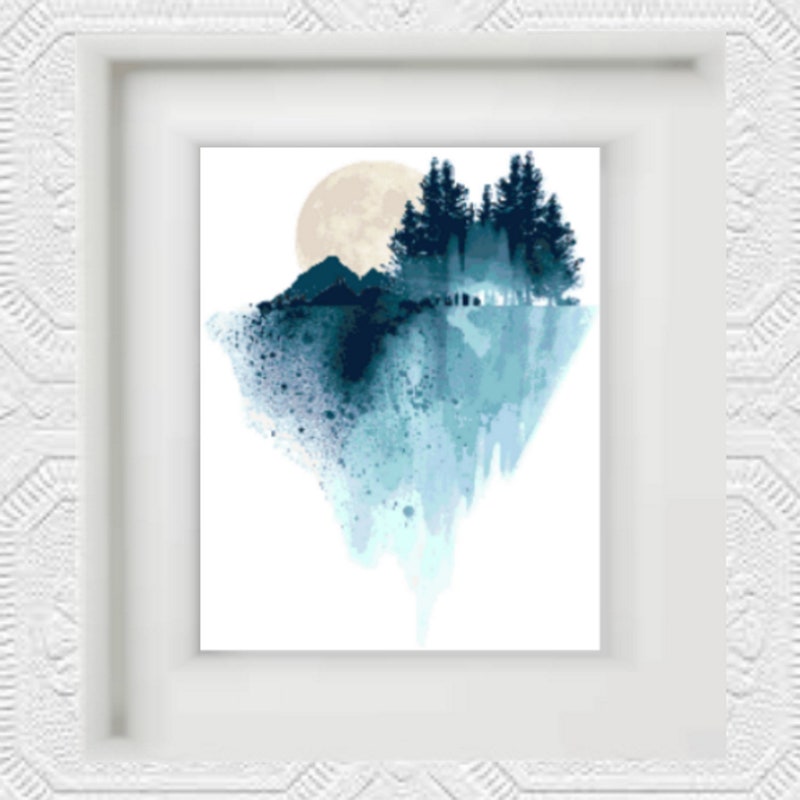 Mountain Crossstitch - Etsy