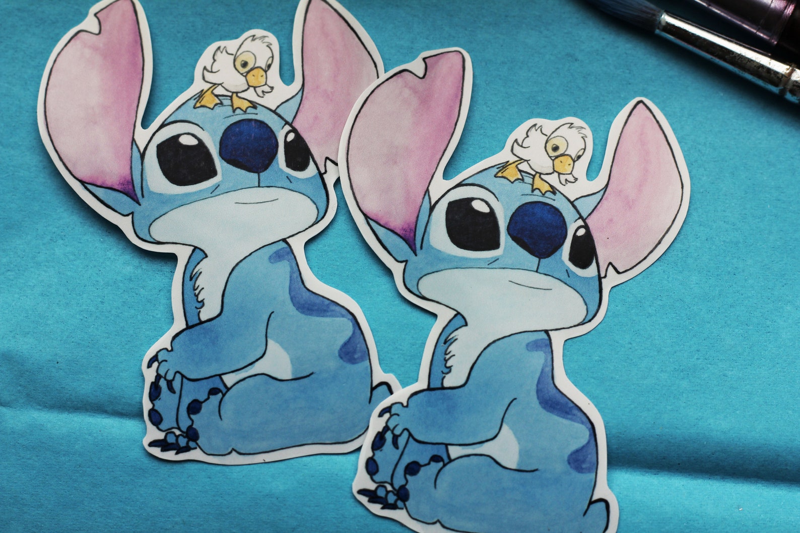 Stitch Watercolor Sticker Original Watercolor Sticker Cute - Etsy