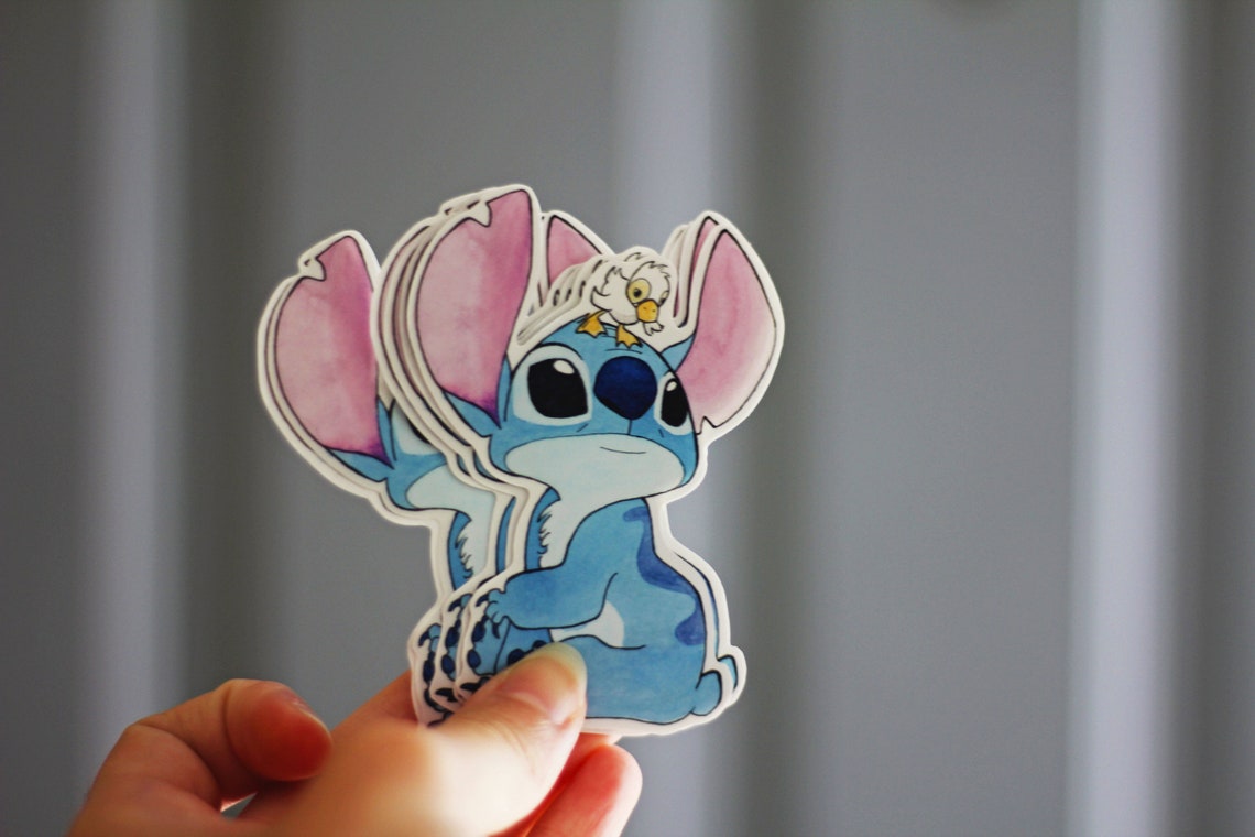 Autocollant daquarelle Stitch Autocollant aquarelle - Etsy France