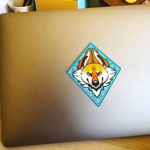 Geometric Design Coyote Vinyl Sticker - Etsy