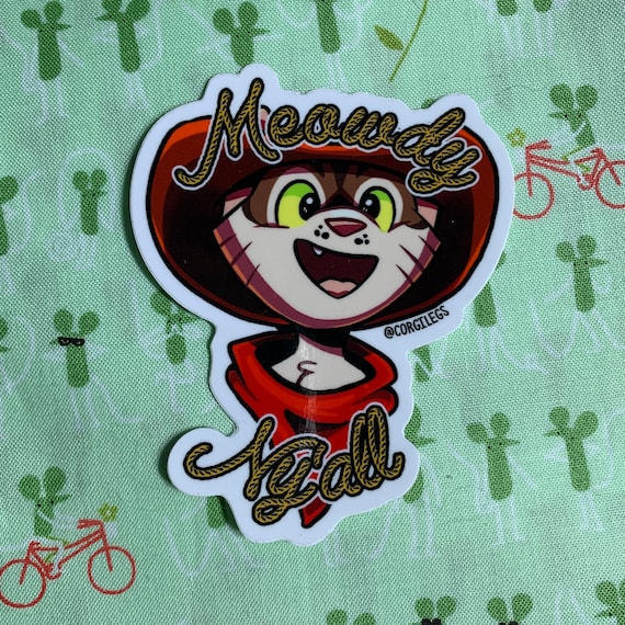 Meowdy Ny'all Vinyl Cat Sticker | Etsy