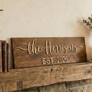 Personalized Family Name Sign: 3D Raised Letter Wedding Gift - Etsy