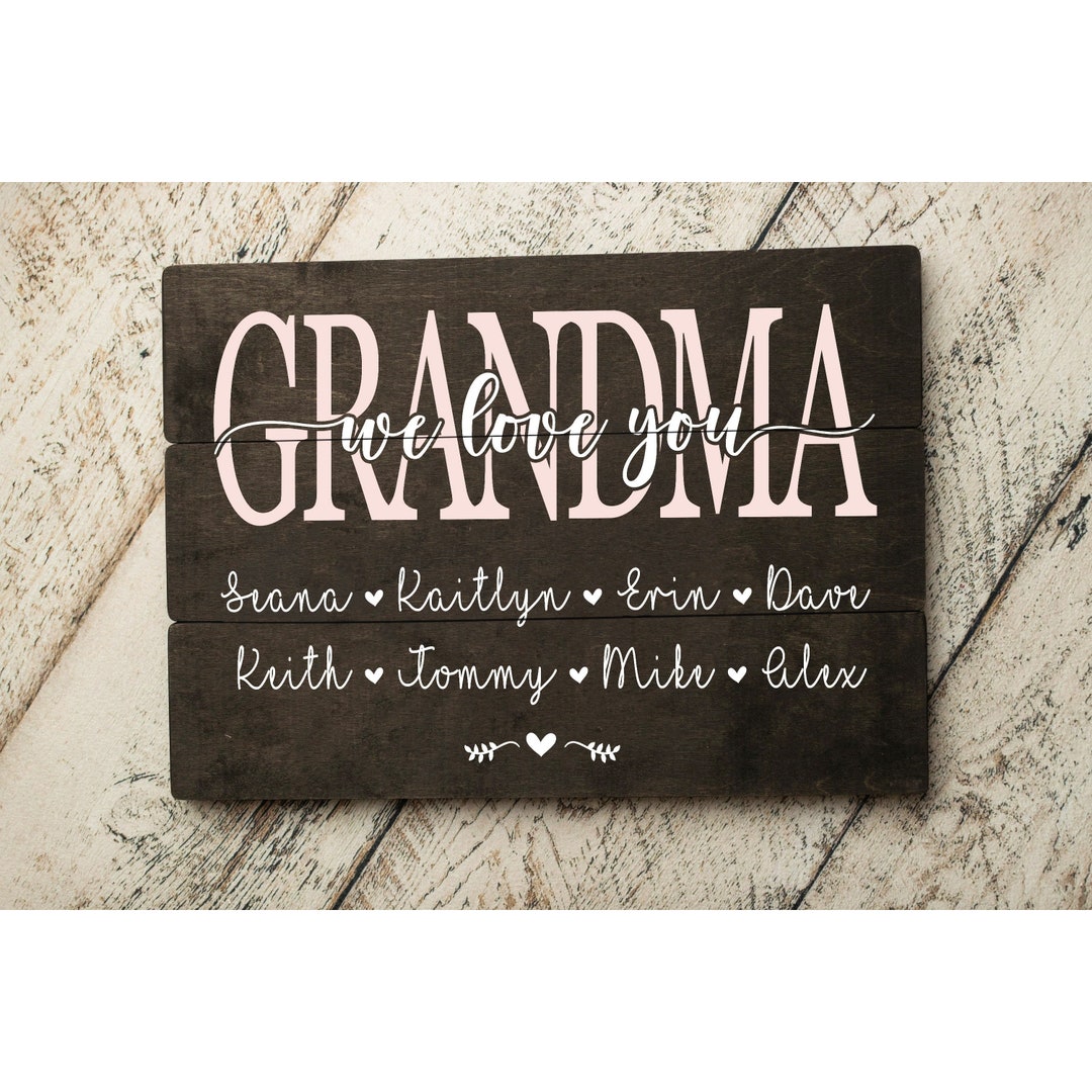 We Love You Grandma Personalized Mothers Day Gift - Mom Sign - Gift for ...