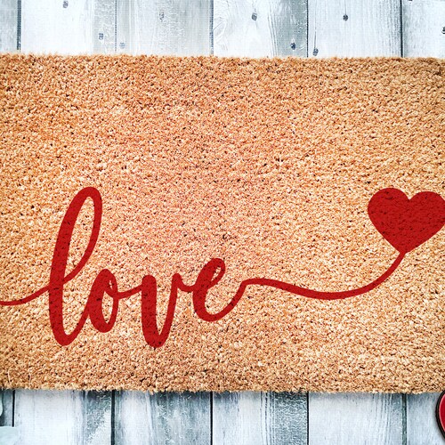 Valentine's Welcome Mat Spring Door Mat Heart Decor - Etsy