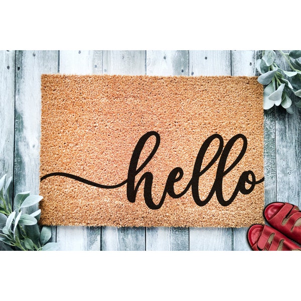 Hello Welcome Mat - Etsy