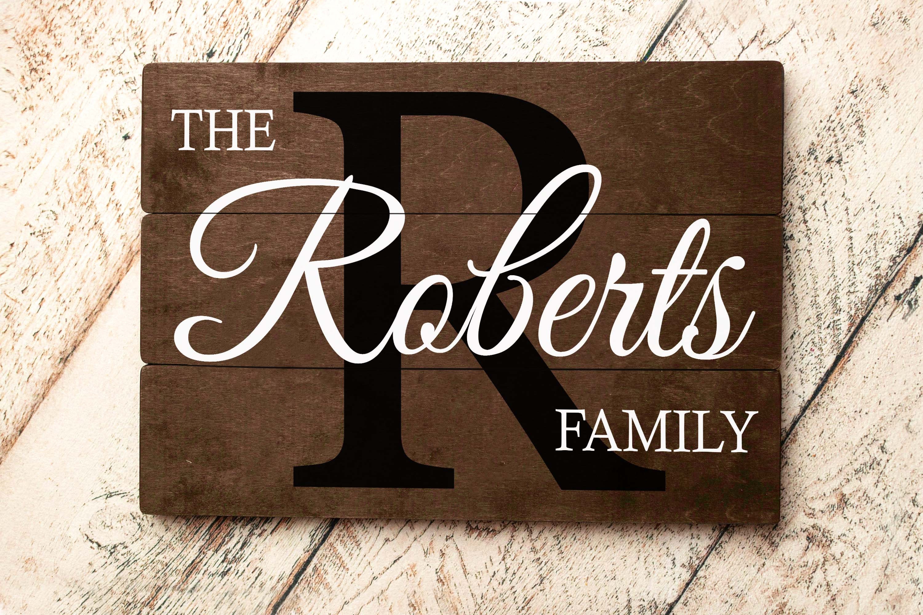 Last Name Family Sign Monogram Sign Family Name Sign | Etsy