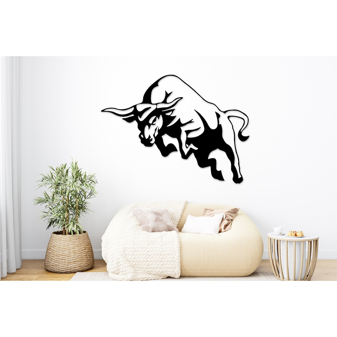 Bull Wood Cutout - Rustic Wall Decor - Bull Silhouette Art - Unique ...