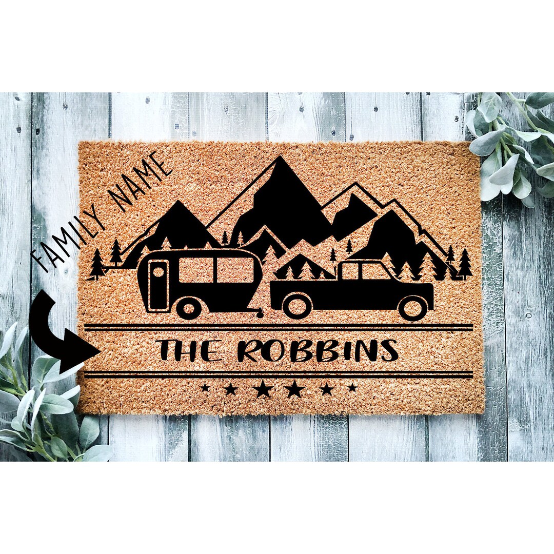 Custom Doormat Camping Gift Welcome Mat Personalized Doormat ...