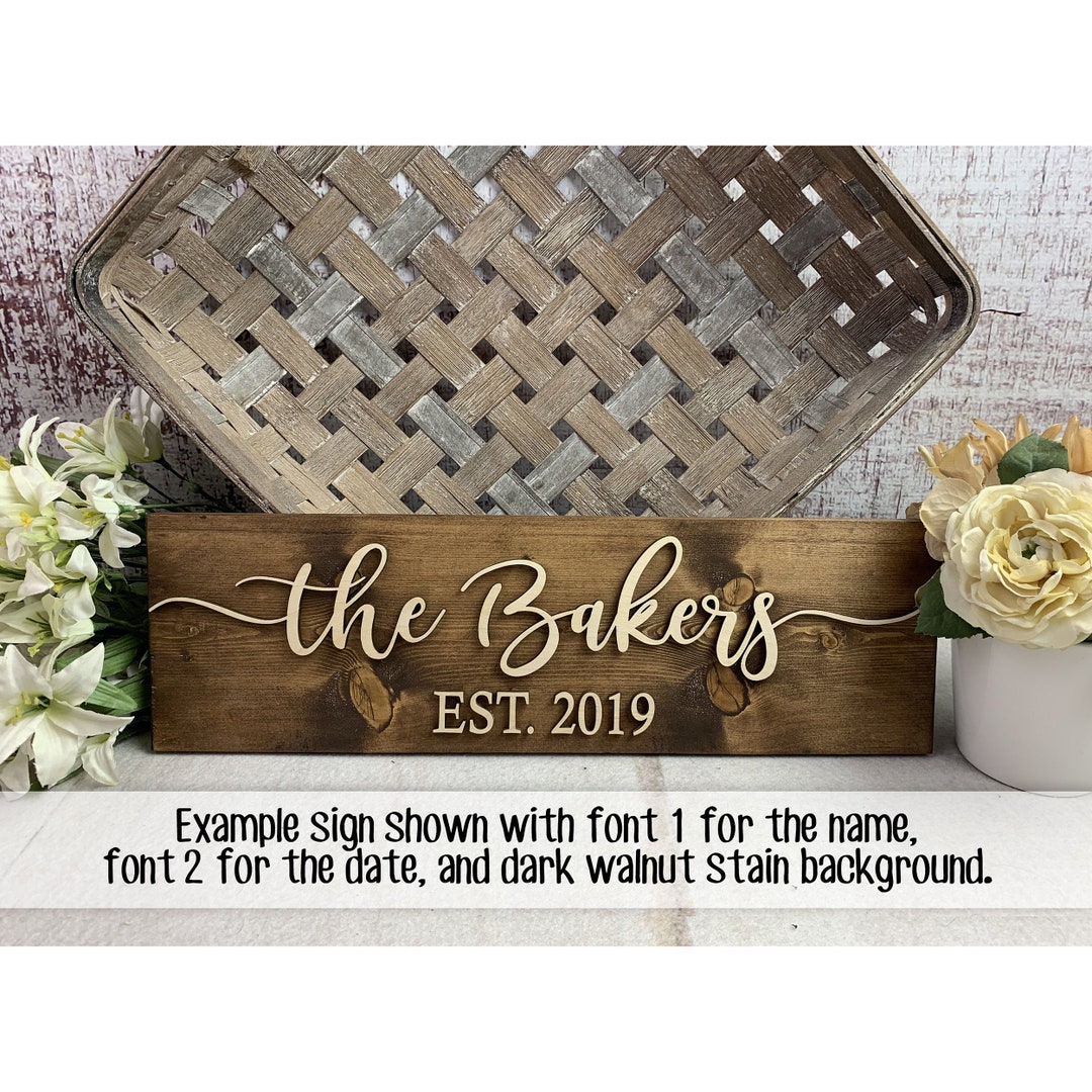 Last Name Sign: Personalized Wedding and Anniversary Gift 7000 - Etsy