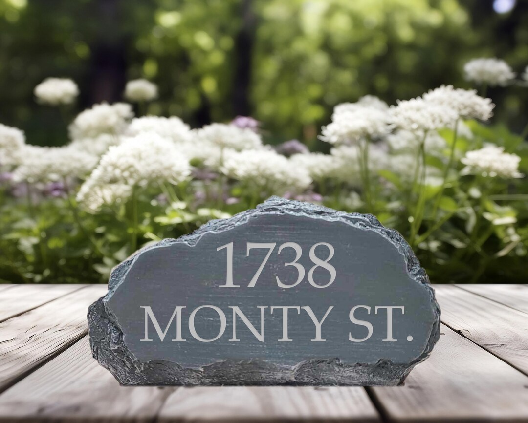 Engraved Family Name Stone - Custom Address Yard Sign 7840 - Etsy