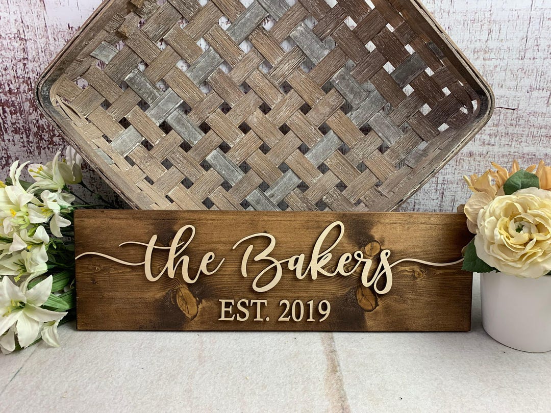 Family Name Sign: Personalized Wedding and Engagement Gift 7000 - Etsy