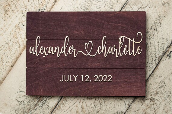 Personalized Wedding Couple's Names Sign Custom Wood - Etsy