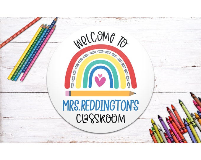 Personalized Teacher Silly Racoon Door Sign, Cute Teacher Door Hanger ...