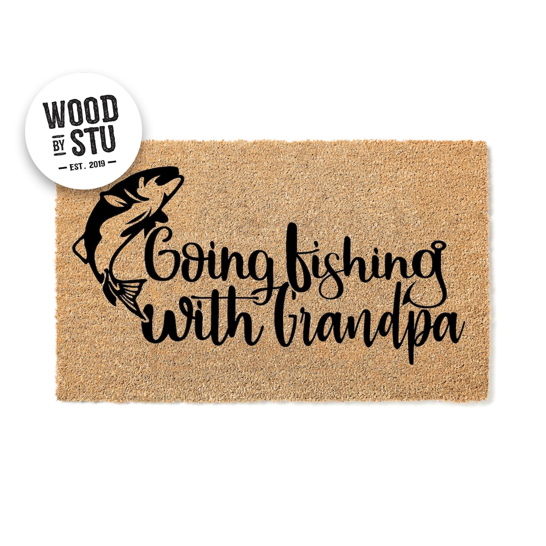 Doormat Going Fishing With Grandpa Doormat Father's Day Welcome Mat ...