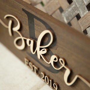 Monogram Sign: Last Name Wall Decor - Personalized Wedding Gift - Etsy