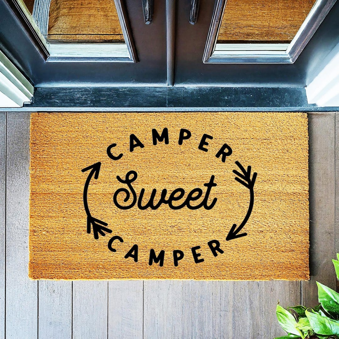 Doormat Camper Sweet Camper - Outdoor Doormat Farmhouse Housewarming ...