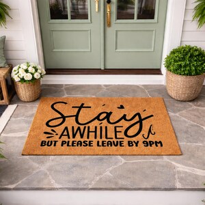 Doormat Stay Awhile, but Please Leave by 9 Doormat - Personalized Gift ...