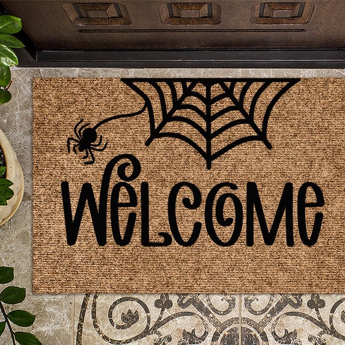Welcome Spiderweb Door Mat Funny Doormat Welcome Mat - Etsy