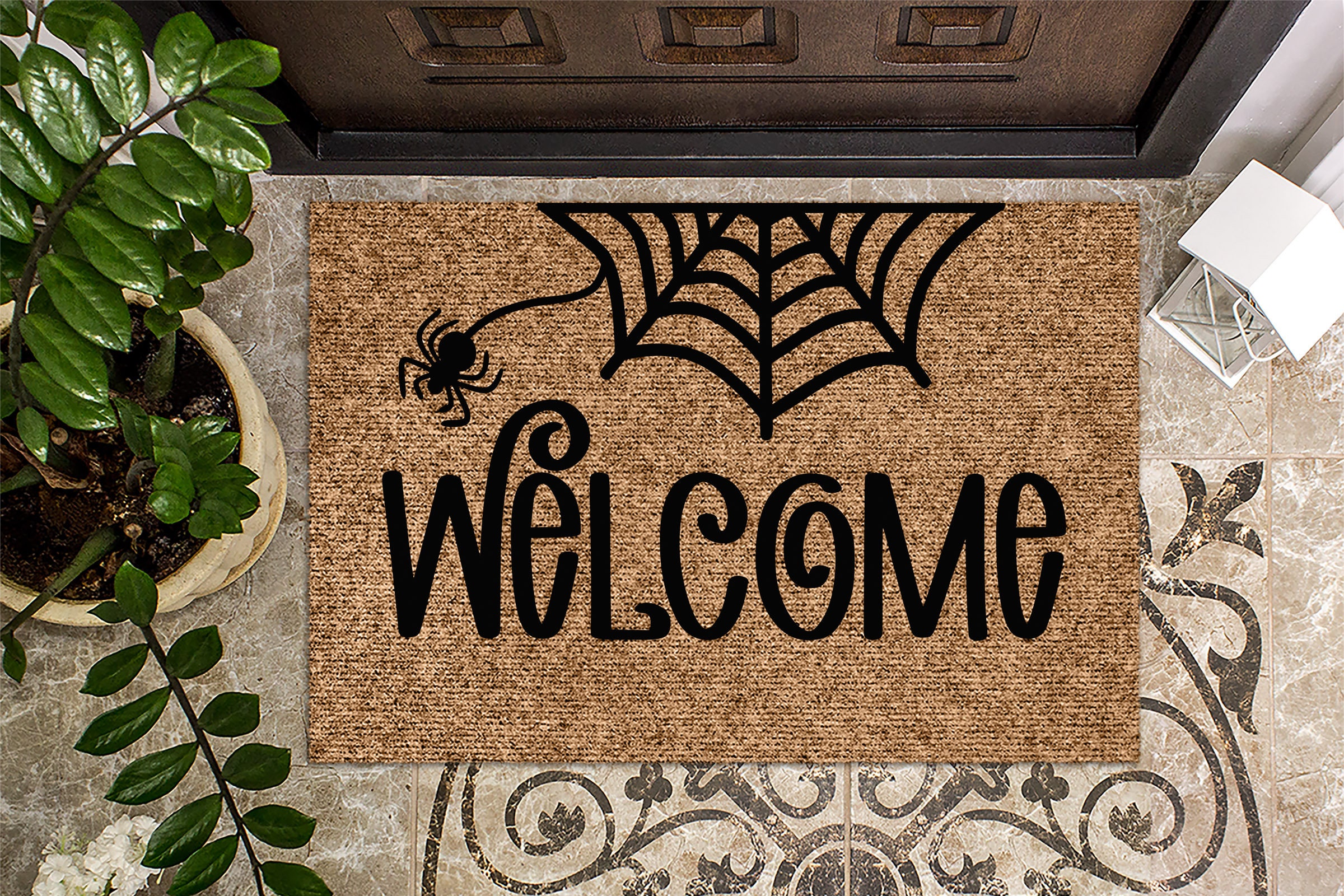Welcome Spiderweb Door Mat Funny Doormat Welcome Mat | Etsy