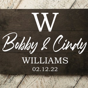 Personalized Couples Names EST Monogram Sign Family Name Established ...