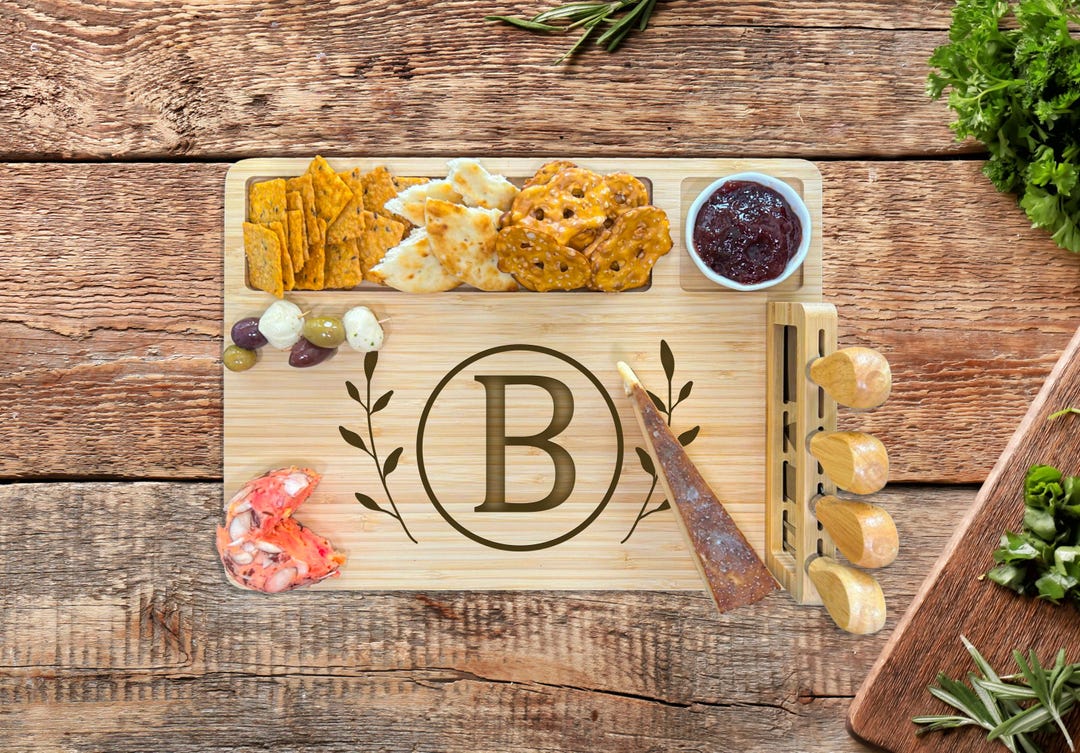 Personalized Monogram Cheese Board | Engraved Charcuterie Board ...