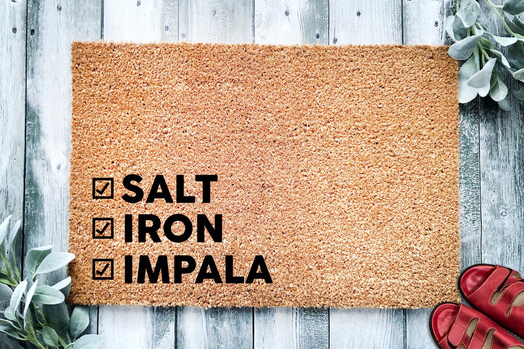 Salt Iron Impala Checklist TV Show Geek Doormat - Etsy