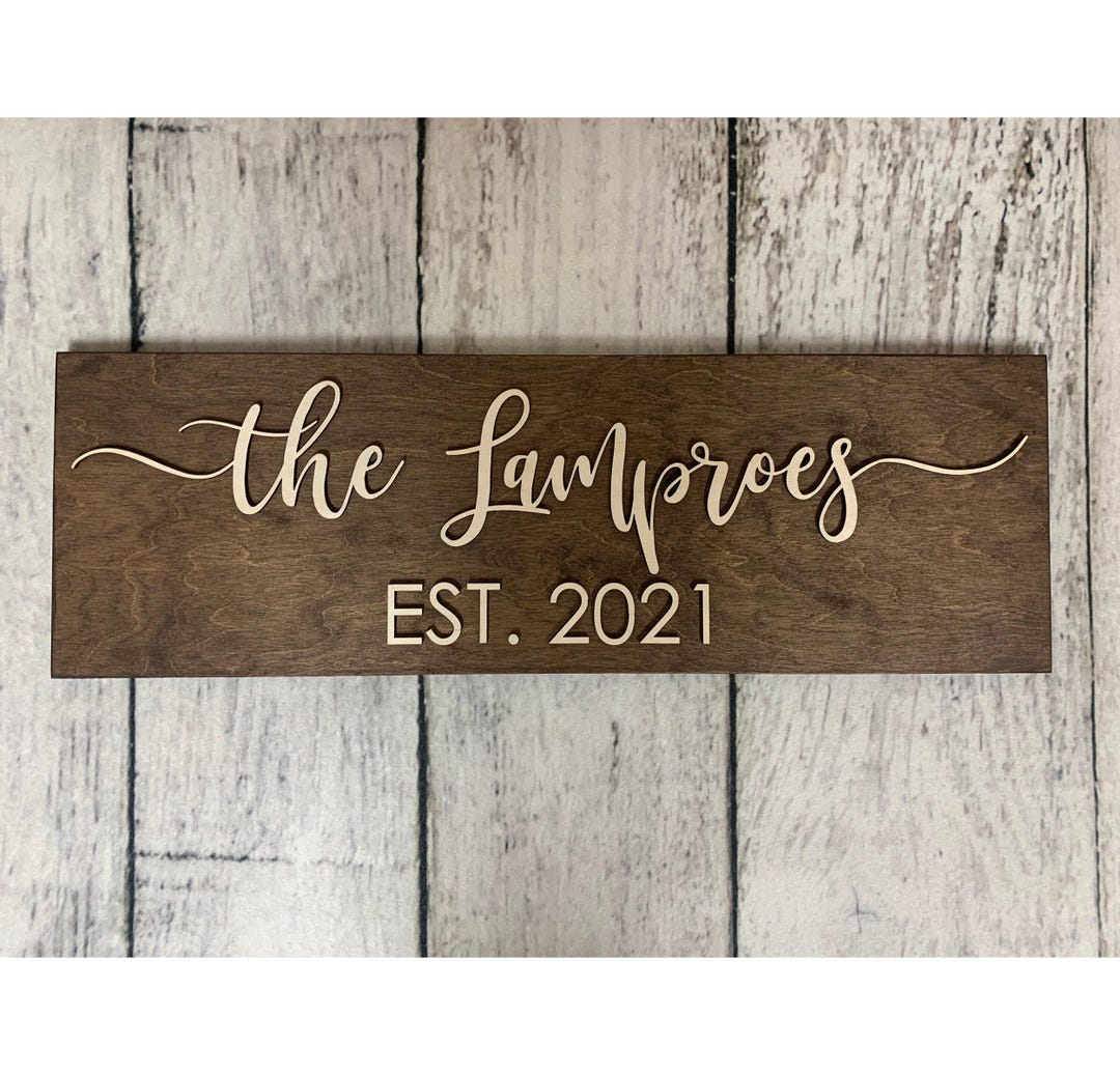 Custom Last Name Sign: Wedding and Family Established Gift 7000 - Etsy