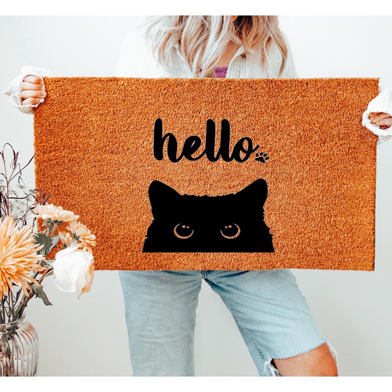 Cat Door Mat - Etsy