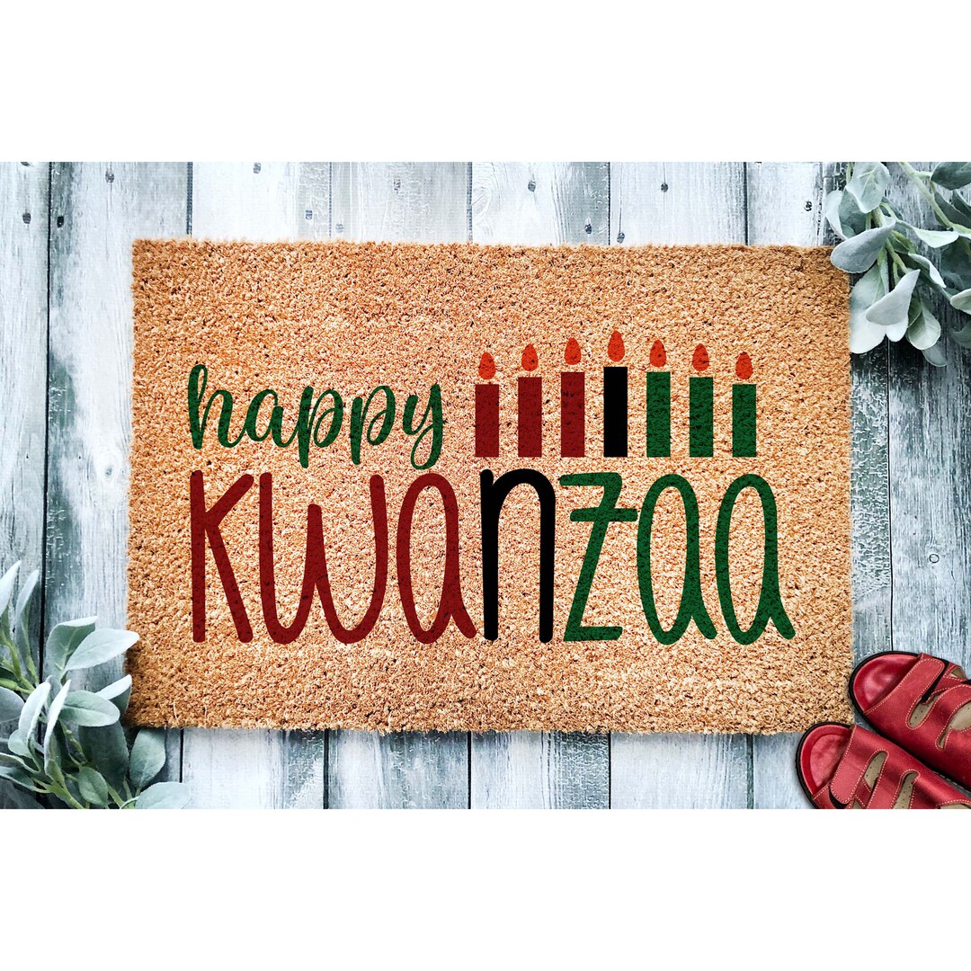 Doormat Happy Kwanzaa Kwanzaa Holiday Celebration Doormat Kwanzaa Gift ...