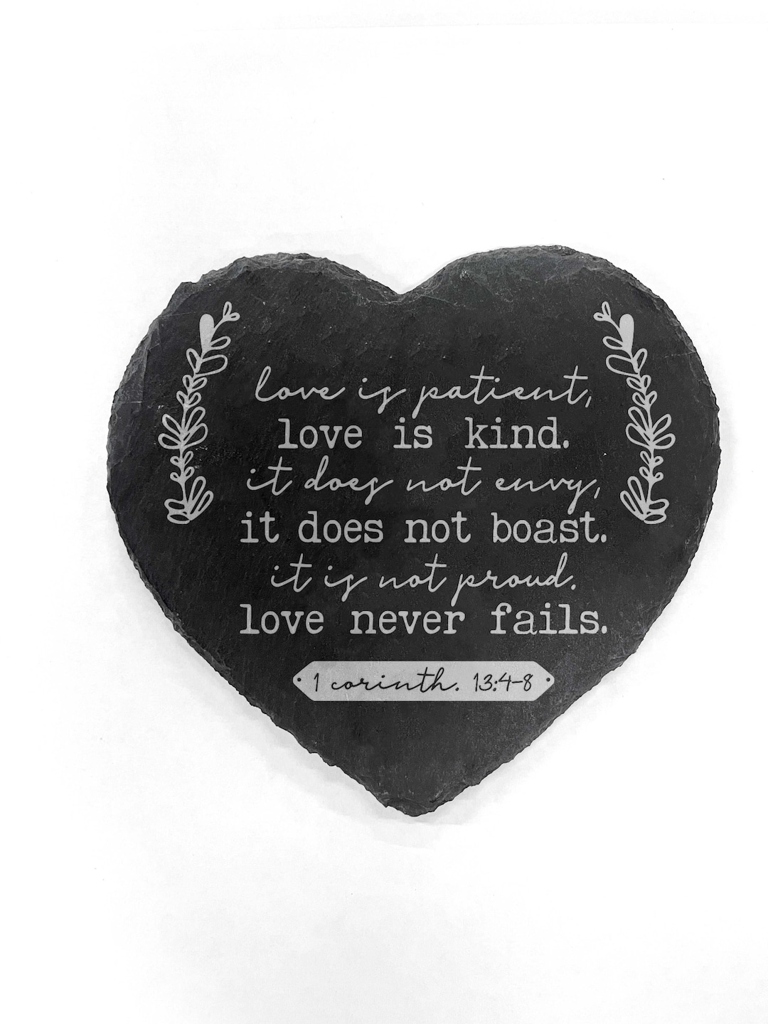 Engraved Slate Heart Coaster - Love is Patient, Valentine's Gift 7007 ...