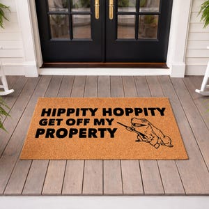 Doormat Hippity Hoppity Get off My Property - Funny Doormat - Go Away ...