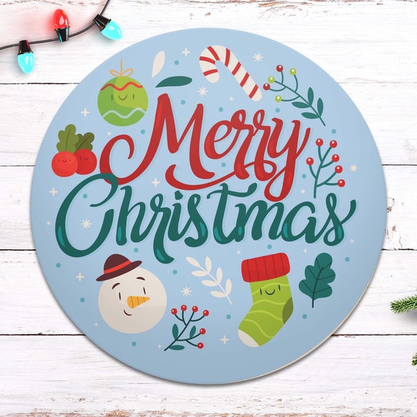 Round Christmas Sign - Etsy