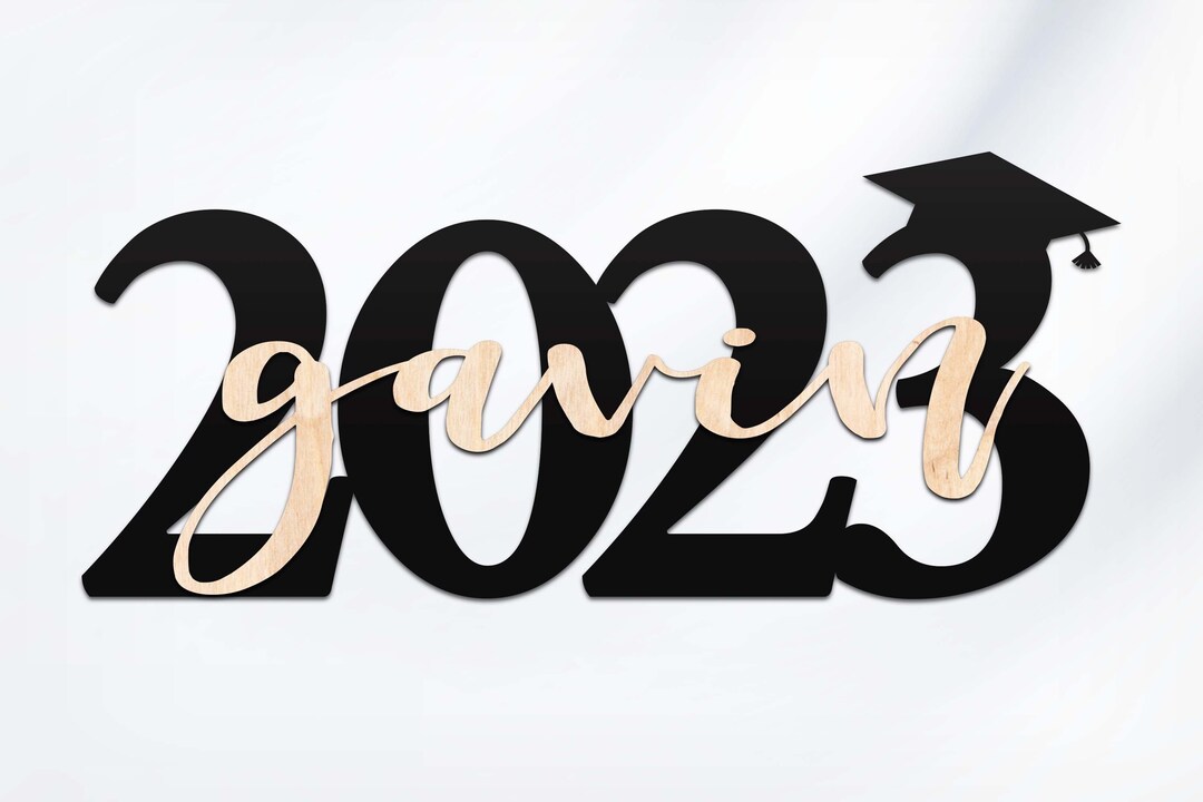 Personalized Graduation Name Wood Cutout Sign Laser Cut High School or ...