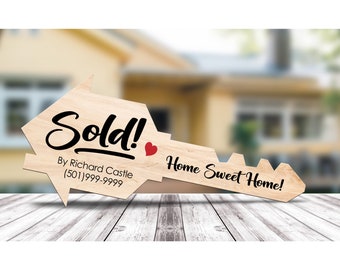 Realtor Sold Key Sign - Etsy