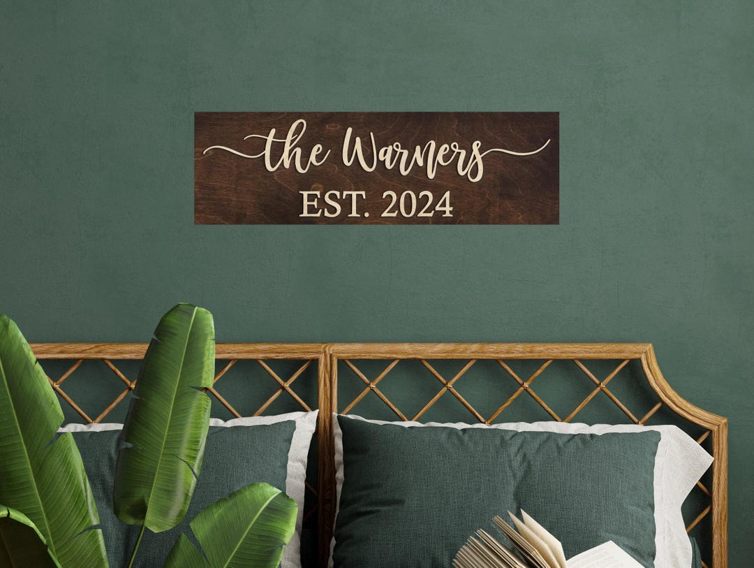 Family Name Wedding Sign - Custom Couples Anniversary Gift 7000 - Etsy