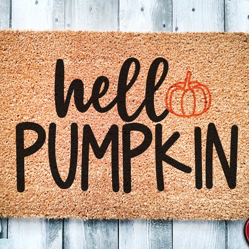 Hello Fall Fall Doormat Welcome Mat Cute Pumpkin Fall - Etsy